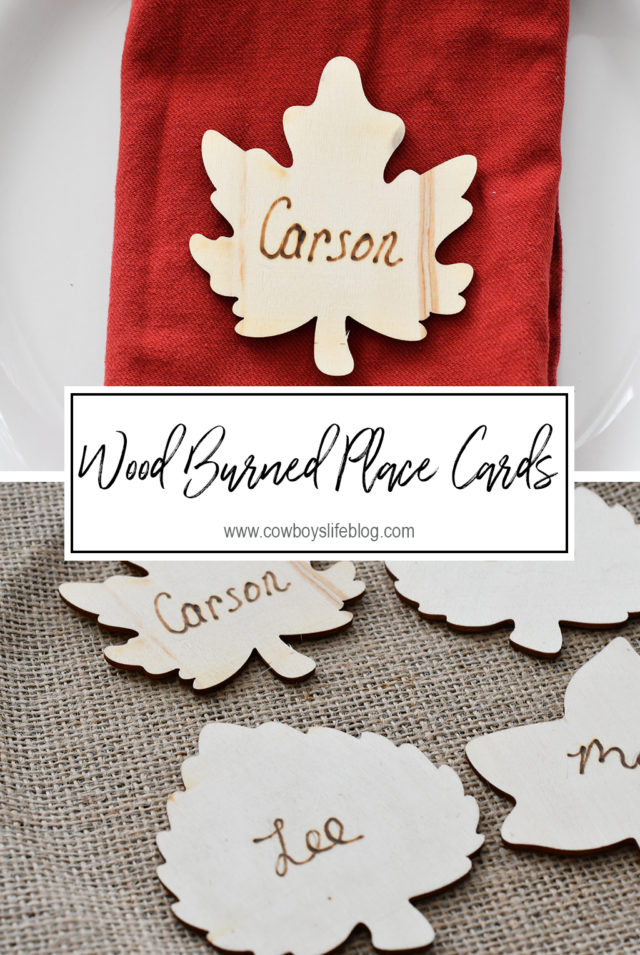 DIY wood burned place cards - A Cowboys Life